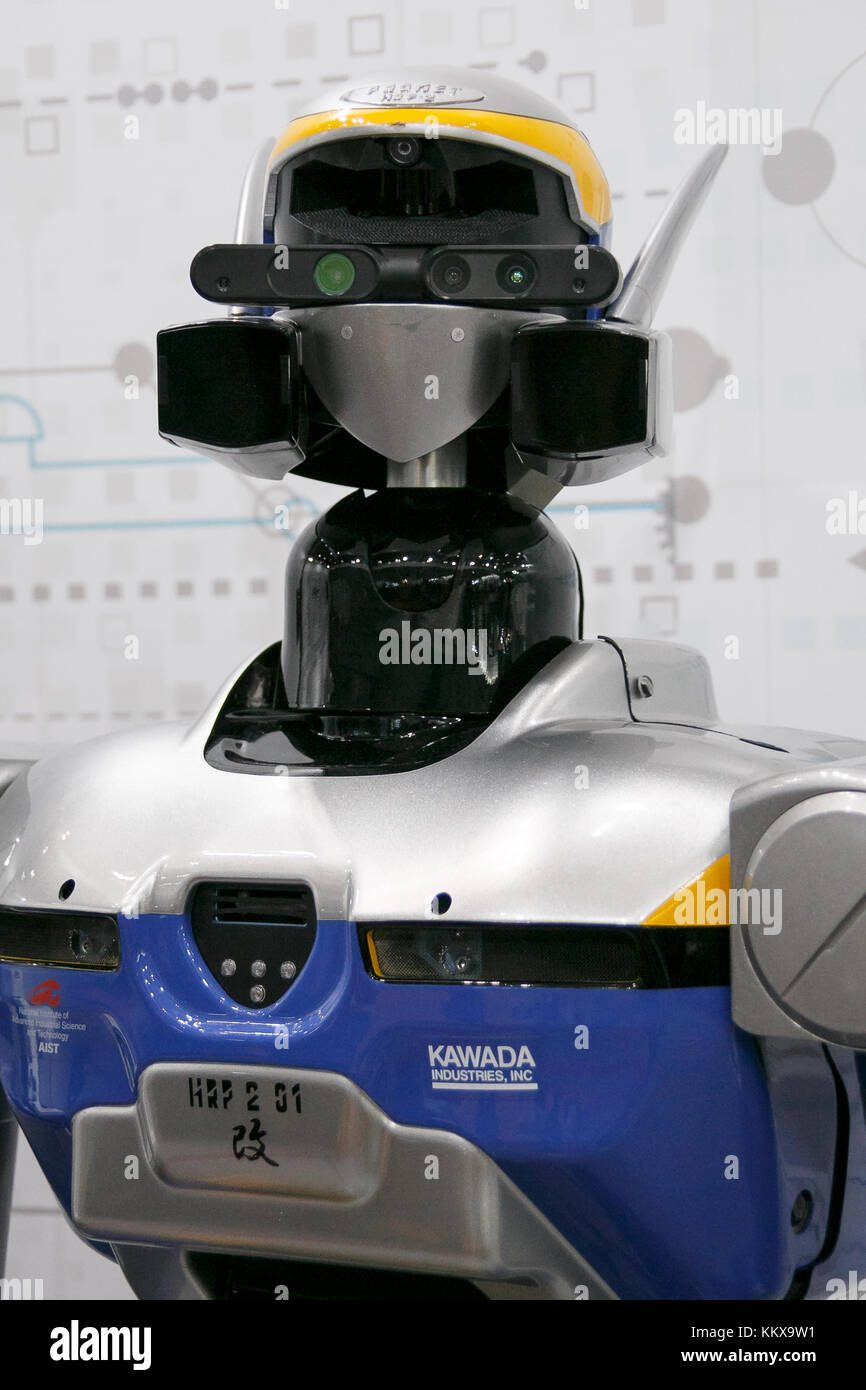 Tokyo, Japan. 2nd Dec, 2017. A humanoid robot HRP-2 on display during ...