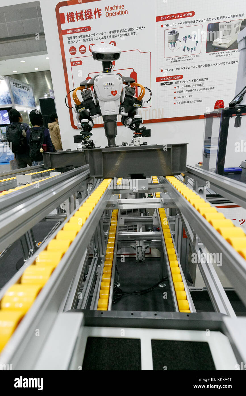 Tokyo, Japan. 2nd Dec, 2017. An industrial robot NEXTAGE performs ...