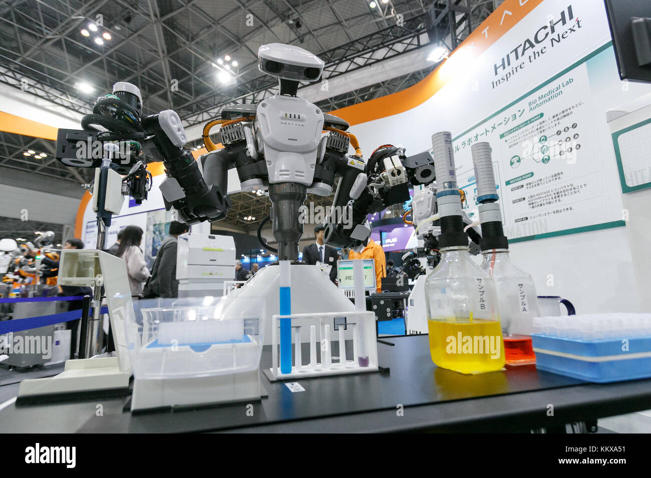 Tokyo, Japan. 2nd Dec, 2017. An industrial robot NEXTAGE performs ...
