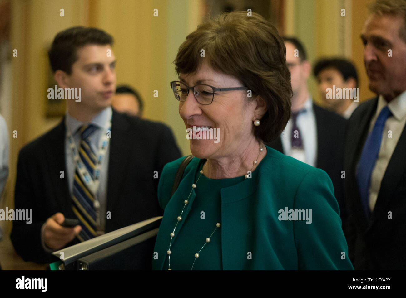 United States Senator Susan Collins (Republican of Maine) walks to the ...