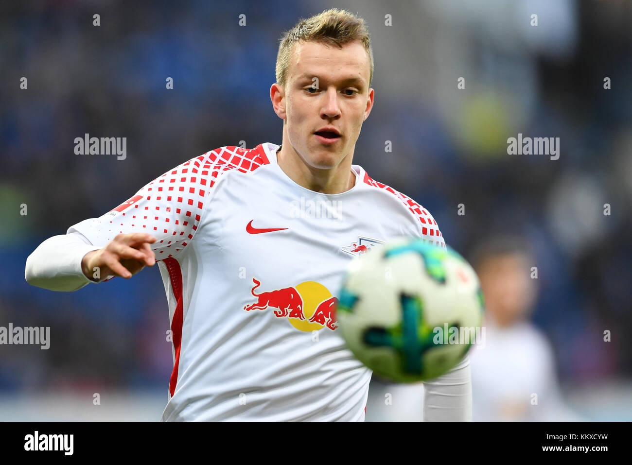 Sinsheim, Germany. 2nd Dec, 2017. Leipzig's Lukas Klostermann in action ...
