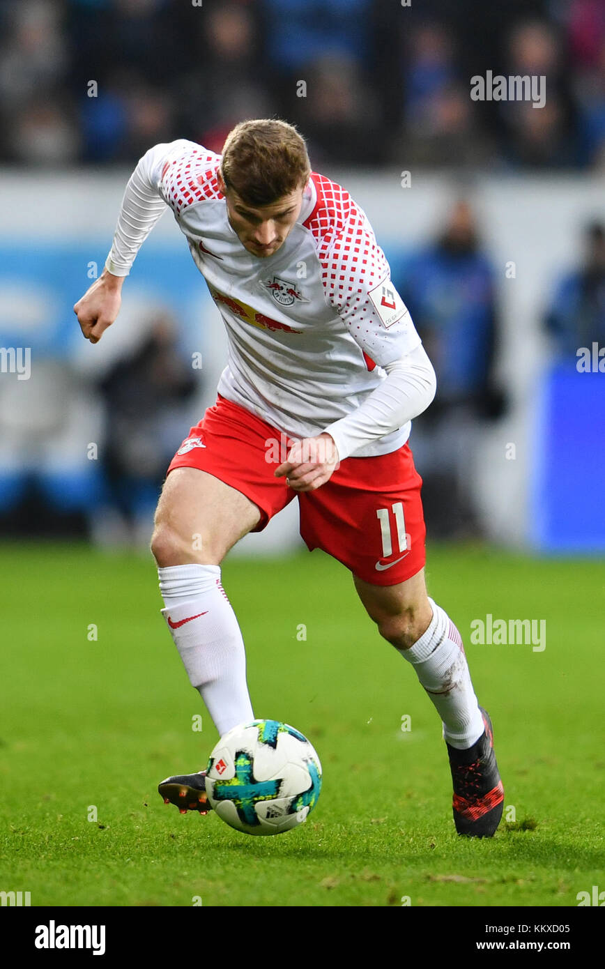 Sinsheim, Germany. 2nd Dec, 2017. Leipzig's Timo Werner in action ...