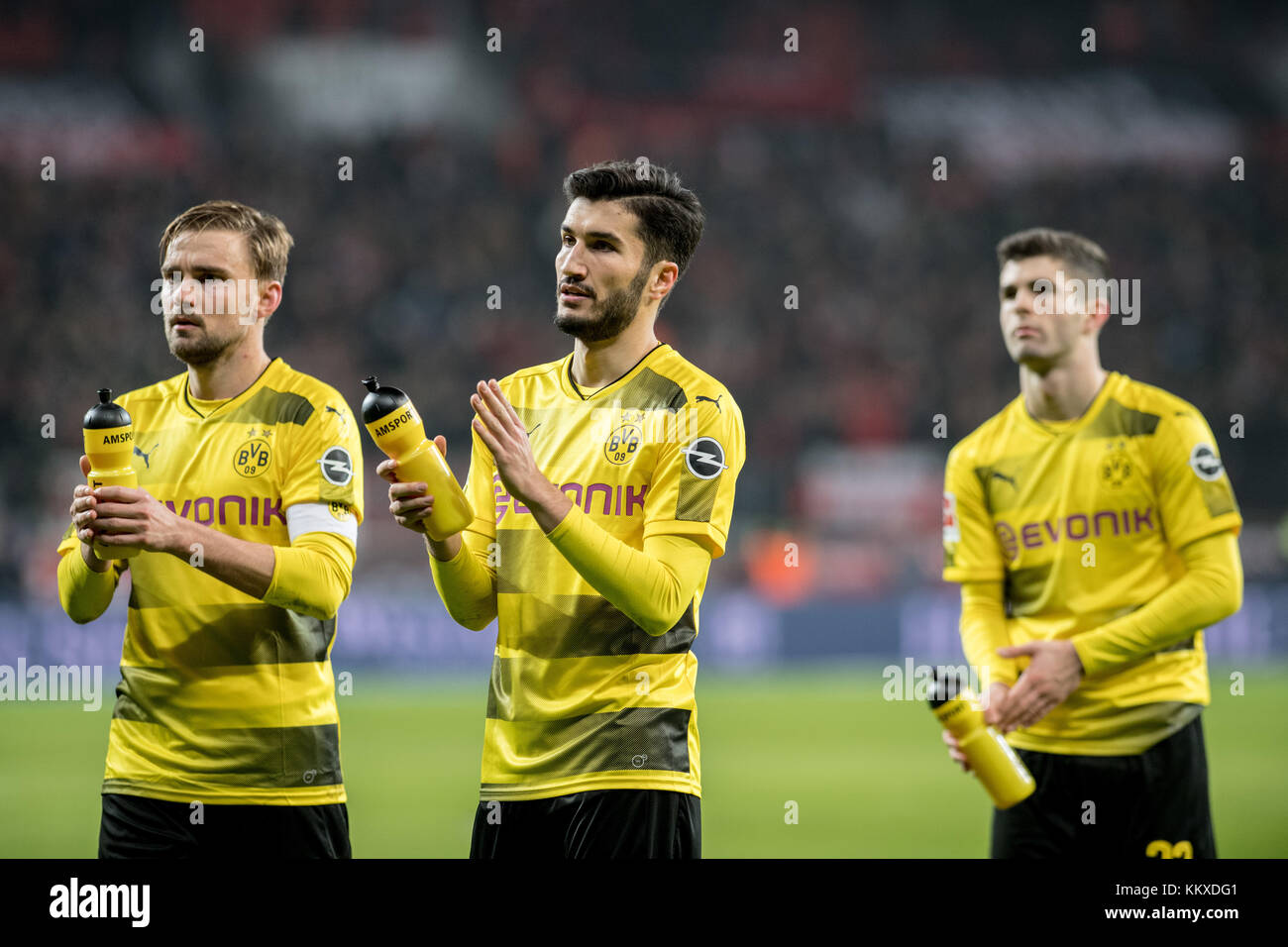 Leverkusen, Germany. 2nd Dec, 2017. Dortmund's Marcel Schmelzer, Nuri ...