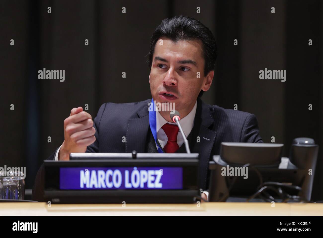 United Nations New York Usa December 01 2017 Marco Lopez During