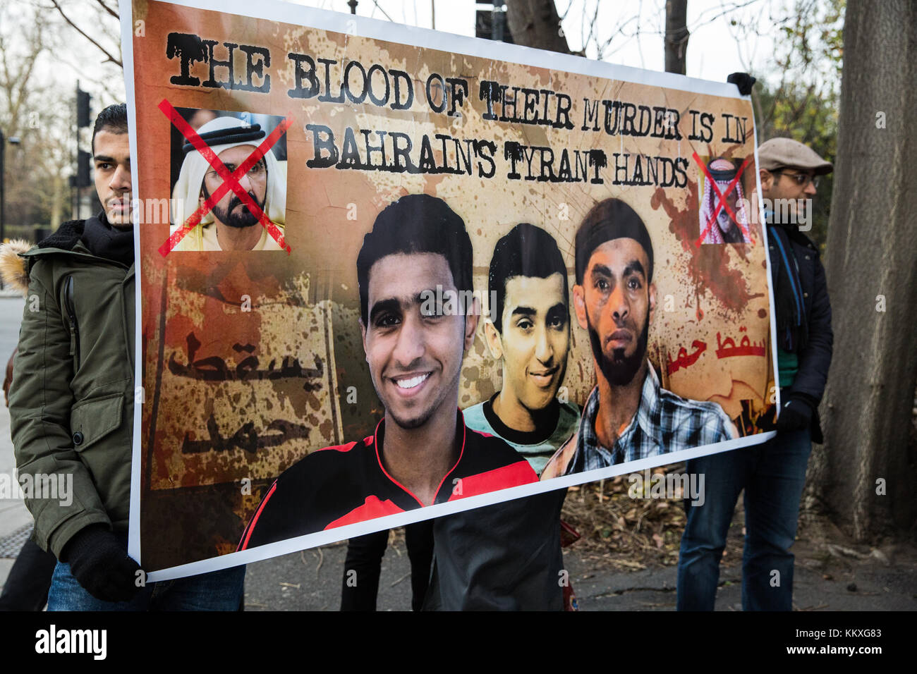 London, UK. 2nd December, 2017. Demonstrators from the Bahraini ...