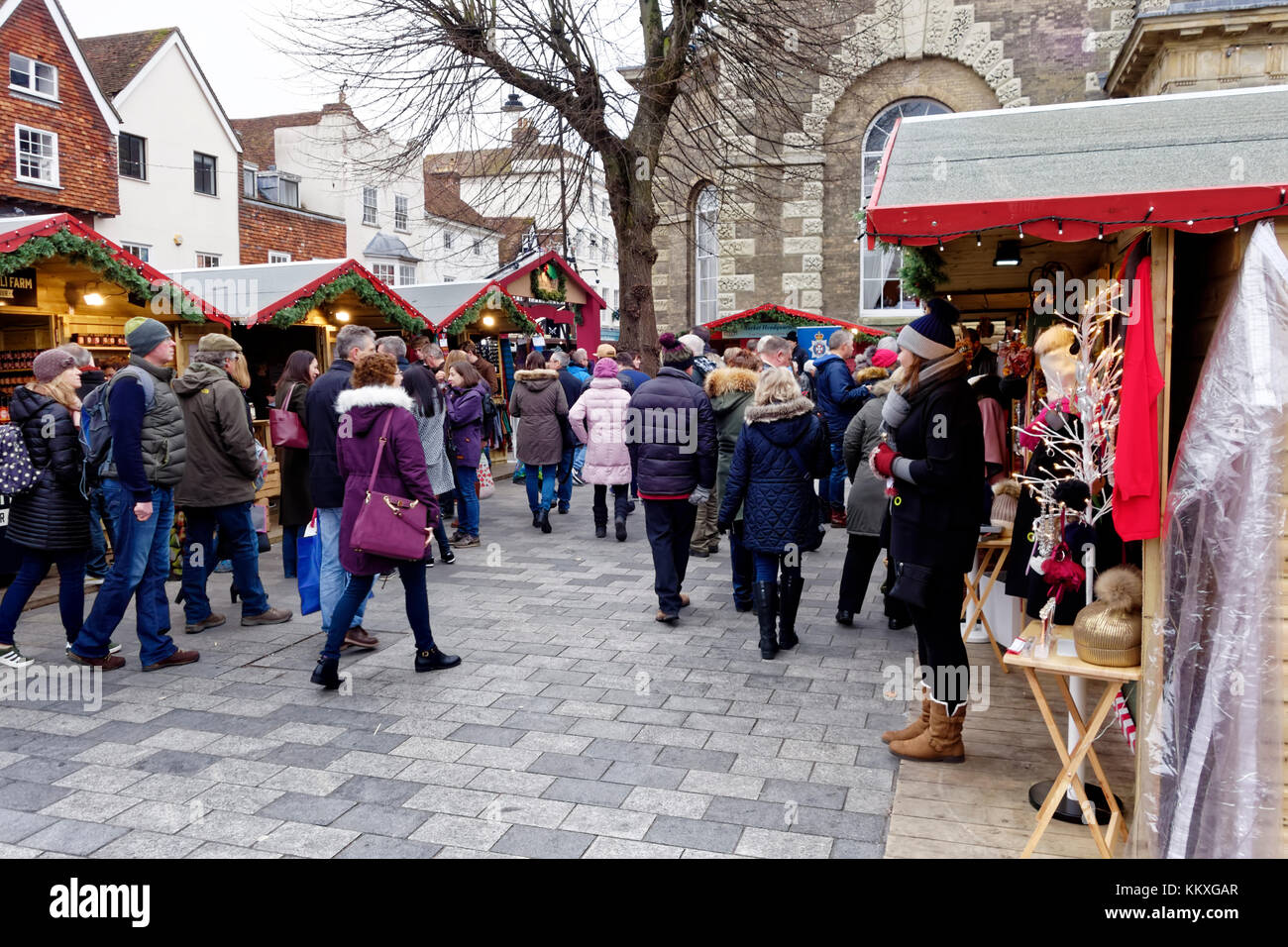 Salisbury Christmas Market, Wiltshire, UK. 2nd Dec, 2017. Rain and the ...