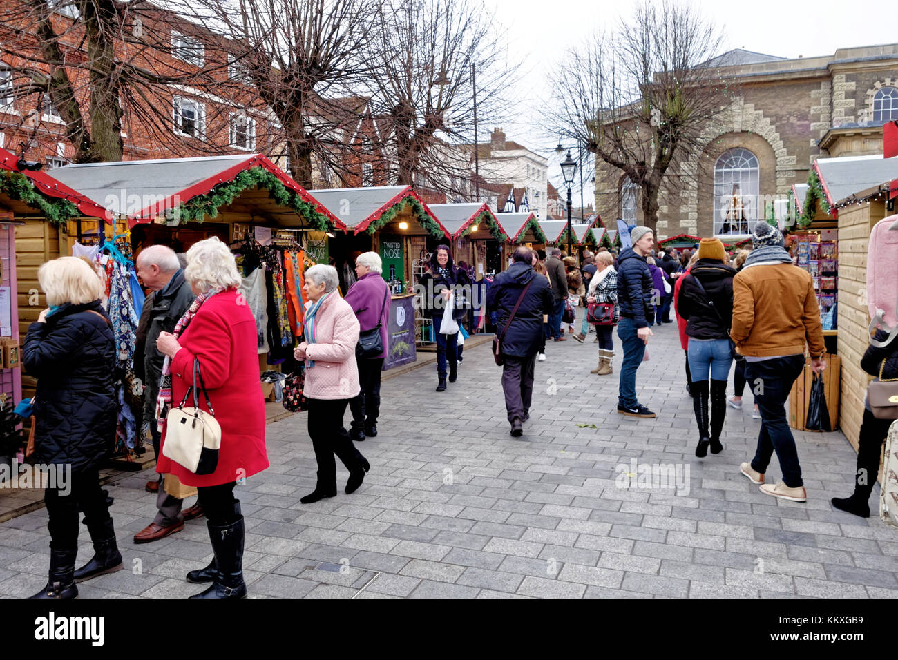 Salisbury Christmas Market, Wiltshire, UK. 2nd Dec, 2017. Rain and the ...