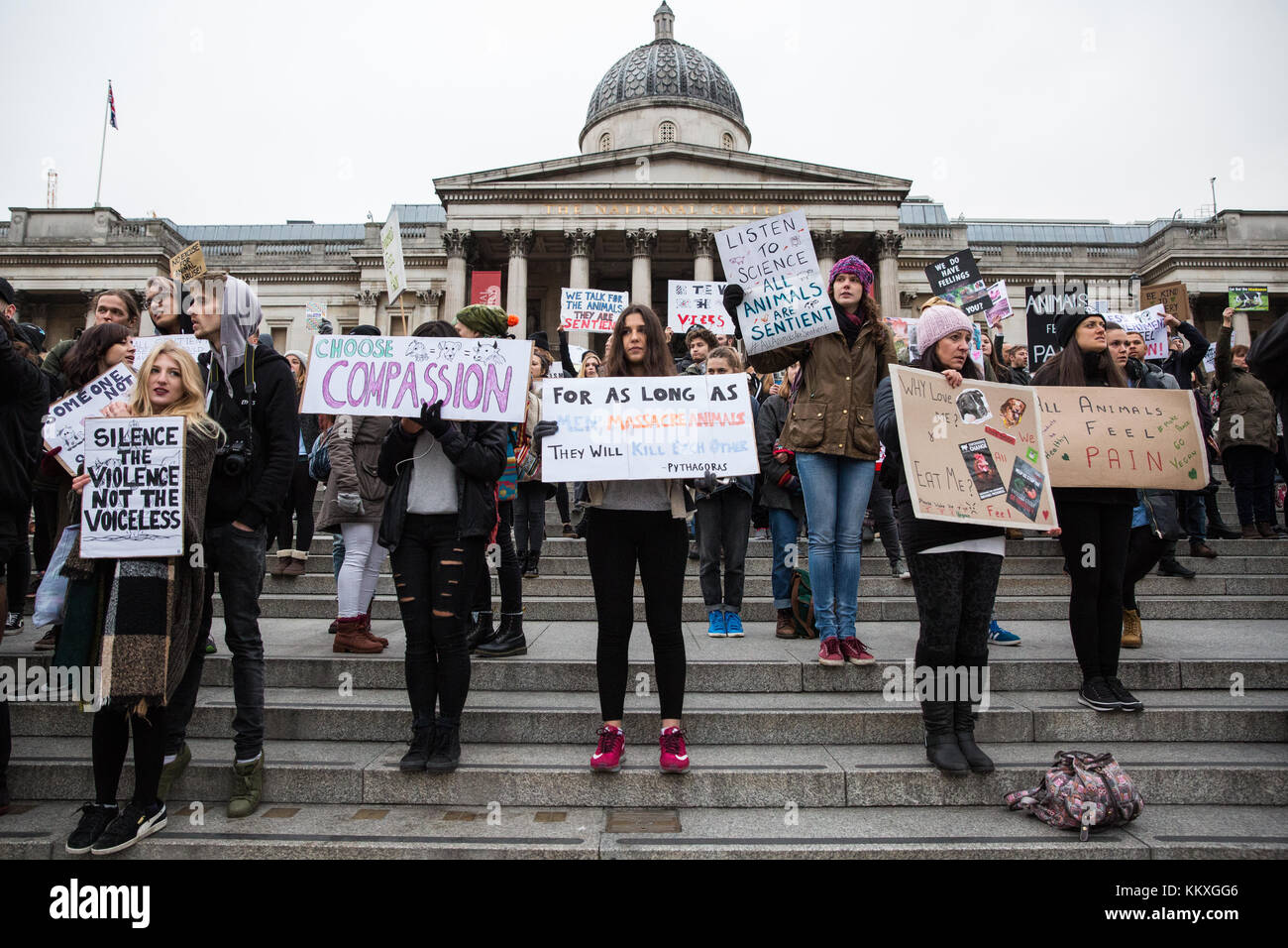 London, UK. 2nd December, 2017. Animal rights campaigners demonstrate ...