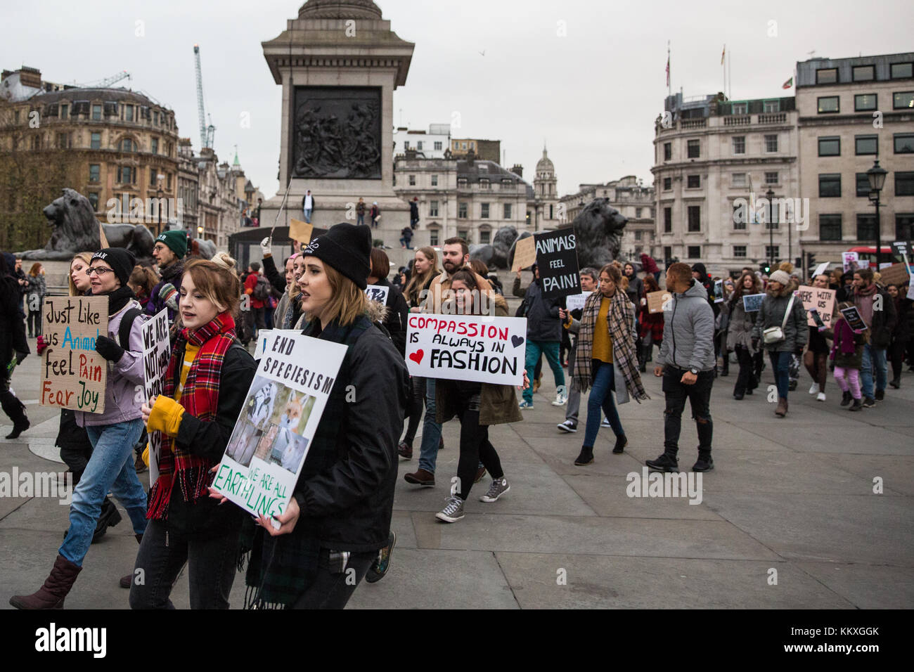 London, UK. 2nd December, 2017. Animal rights campaigners demonstrate ...