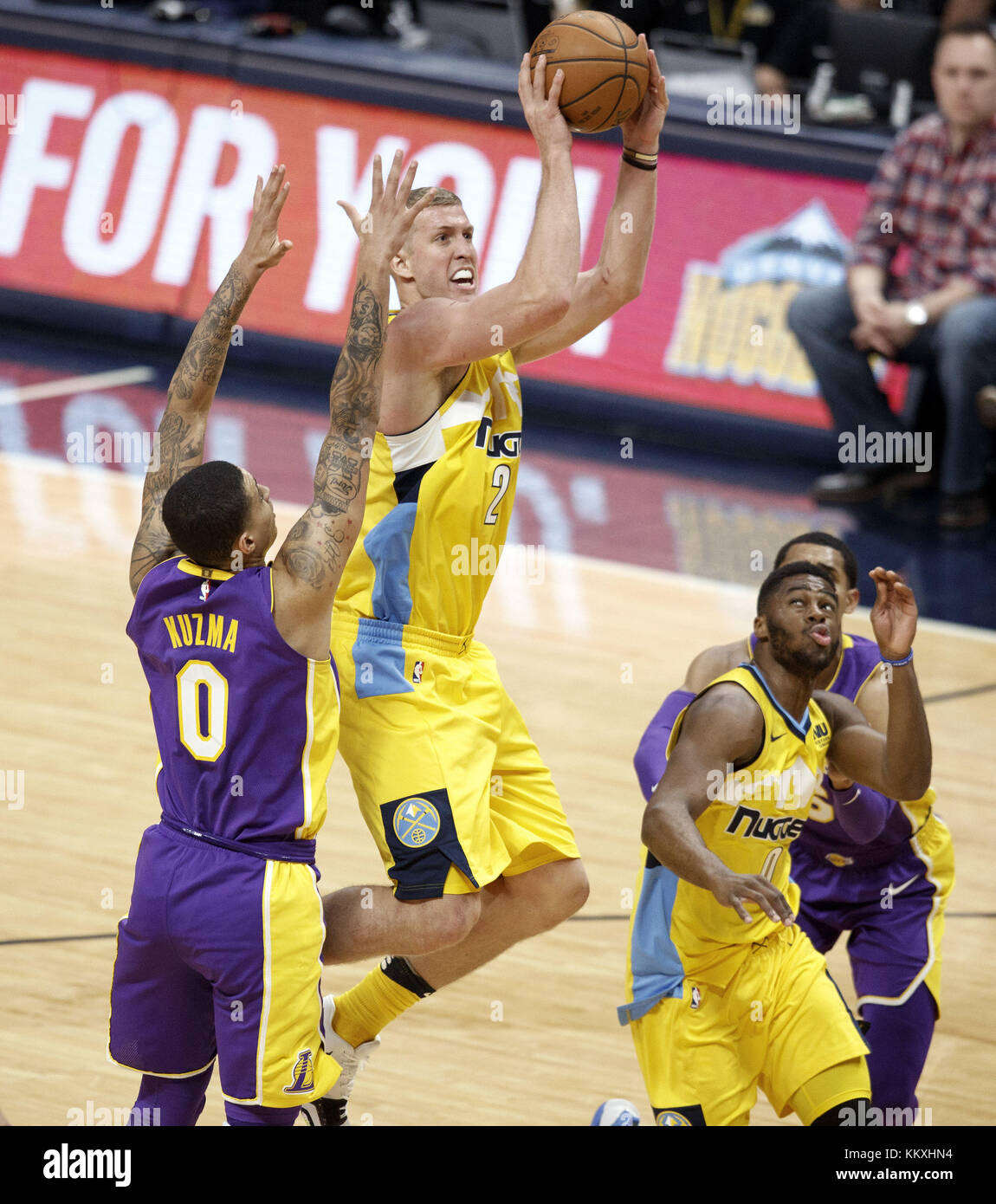 Denver, Colorado, USA. 2nd Dec, 2017. Nuggets MASON PLUMLEE, center ...