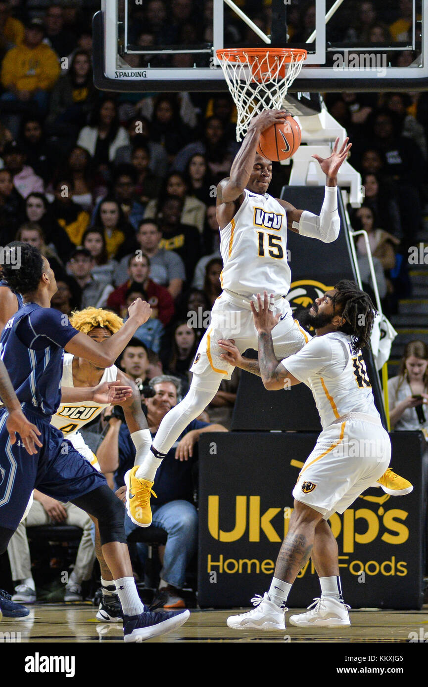 Richmond, Virginia, USA. 2nd Dec, 2017. XAVIER JACKSON (15) rebounds ...