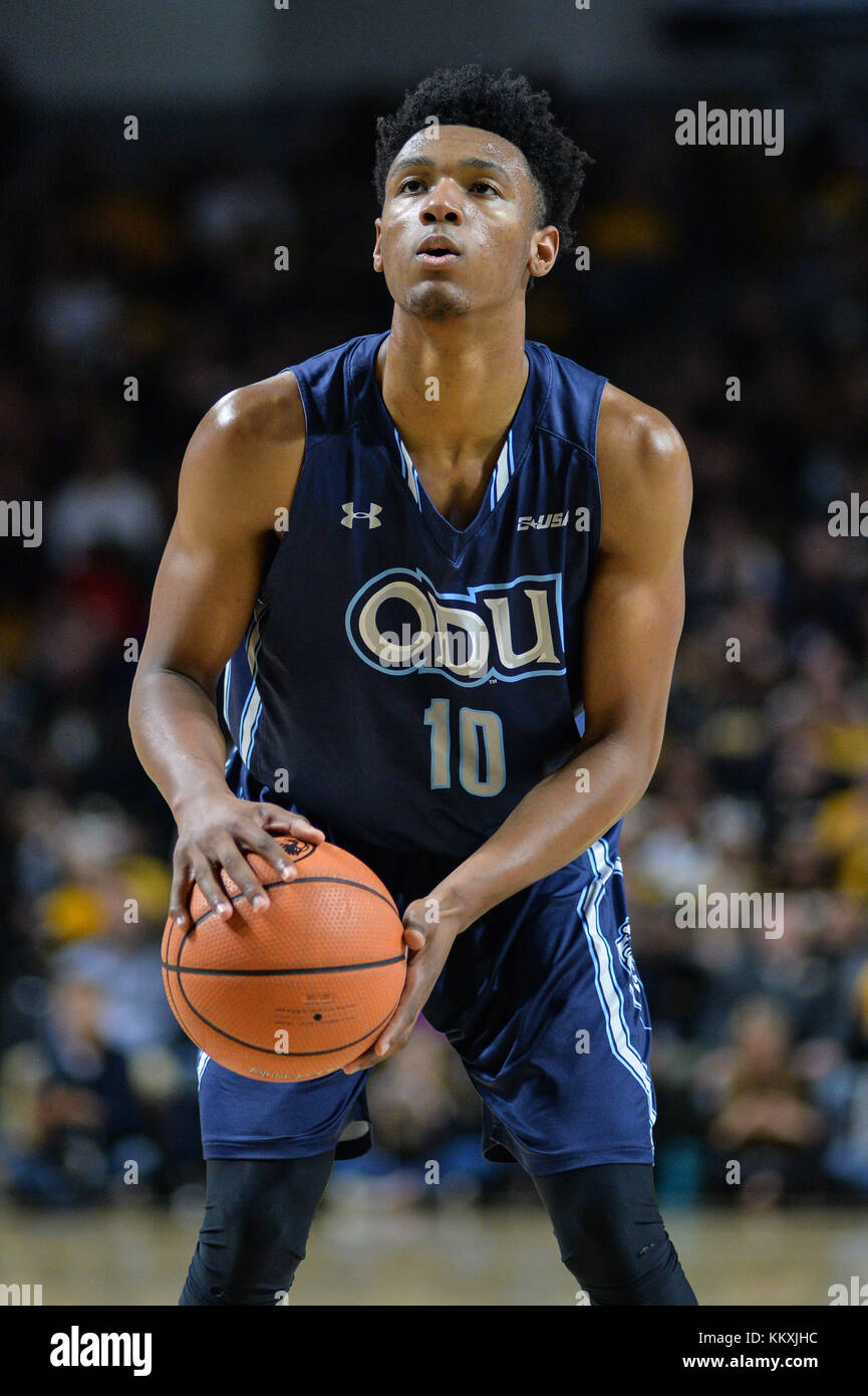 Richmond, Virginia, USA. 2nd Dec, 2017. XAVIER GREEN (10) shoots a free ...