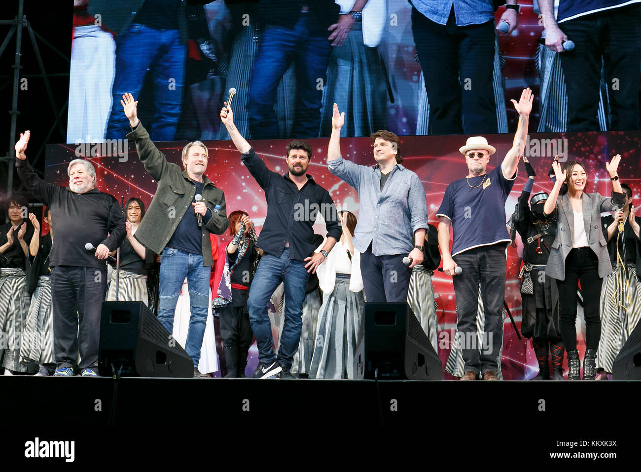 (L to R) Apple co-founder Steve Wozniak, actors Mads Mikkelsen, Karl ...