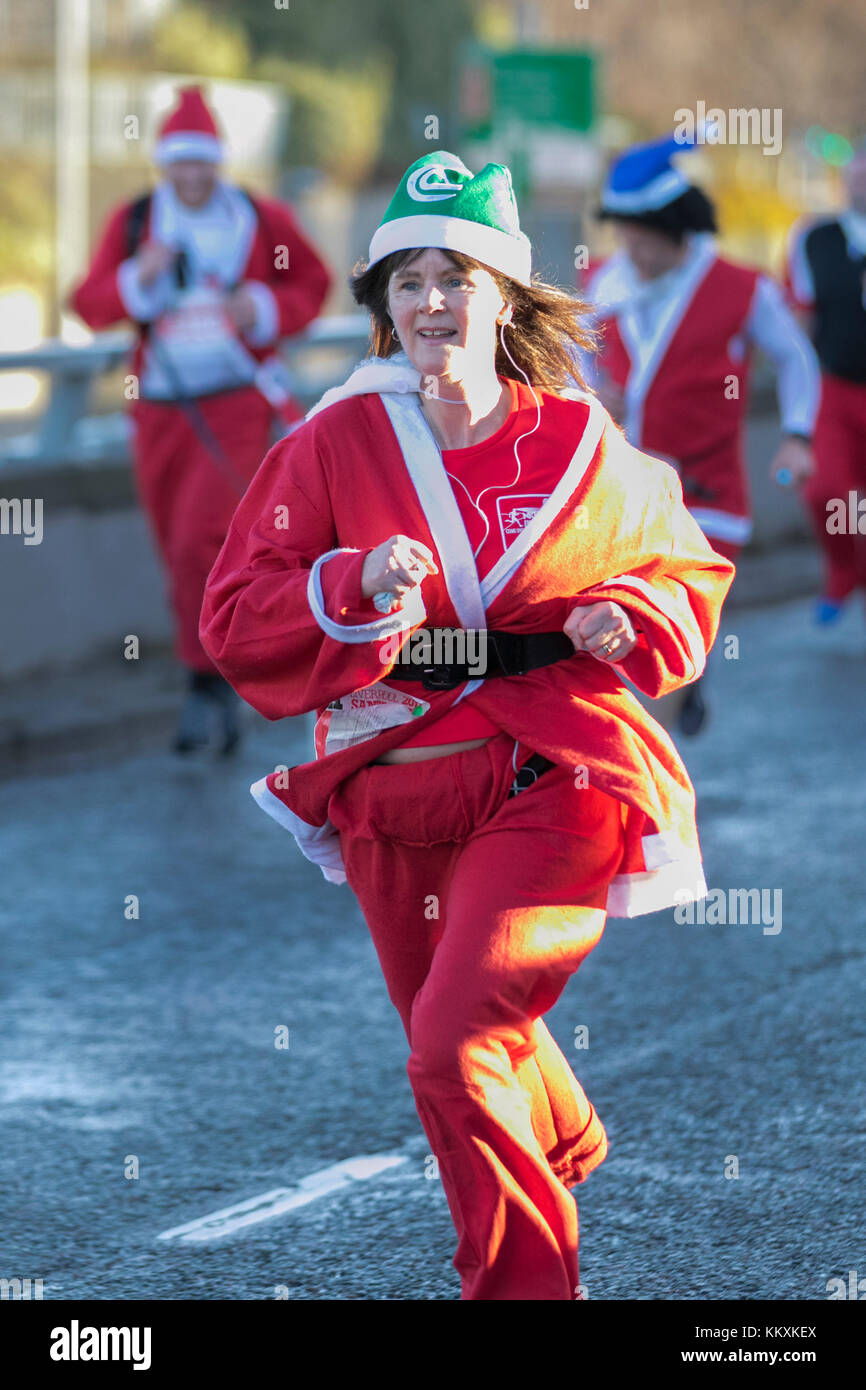 Liverpool, Merseyside, UK 3th December, 2017. The BTR Liverpool Santa ...