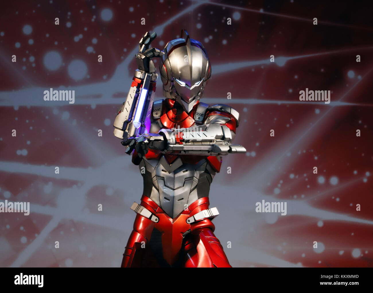 Chiba, Japan. 1st Dec, 2017. The new Ultraman is unveiled at the Stock ...