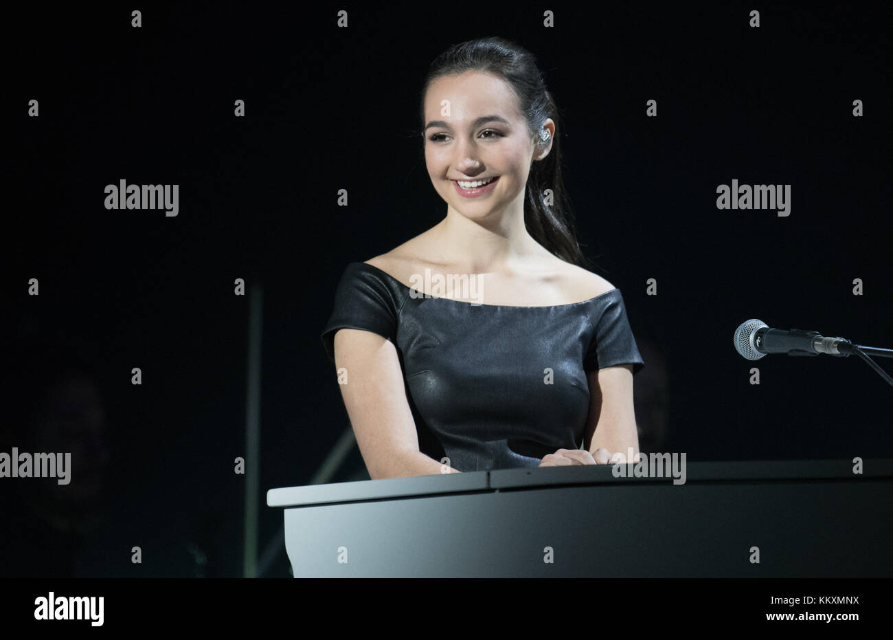 Hamburg, Germany. 1st Dec, 2017. Pianist Emily Bear performing on stage ...