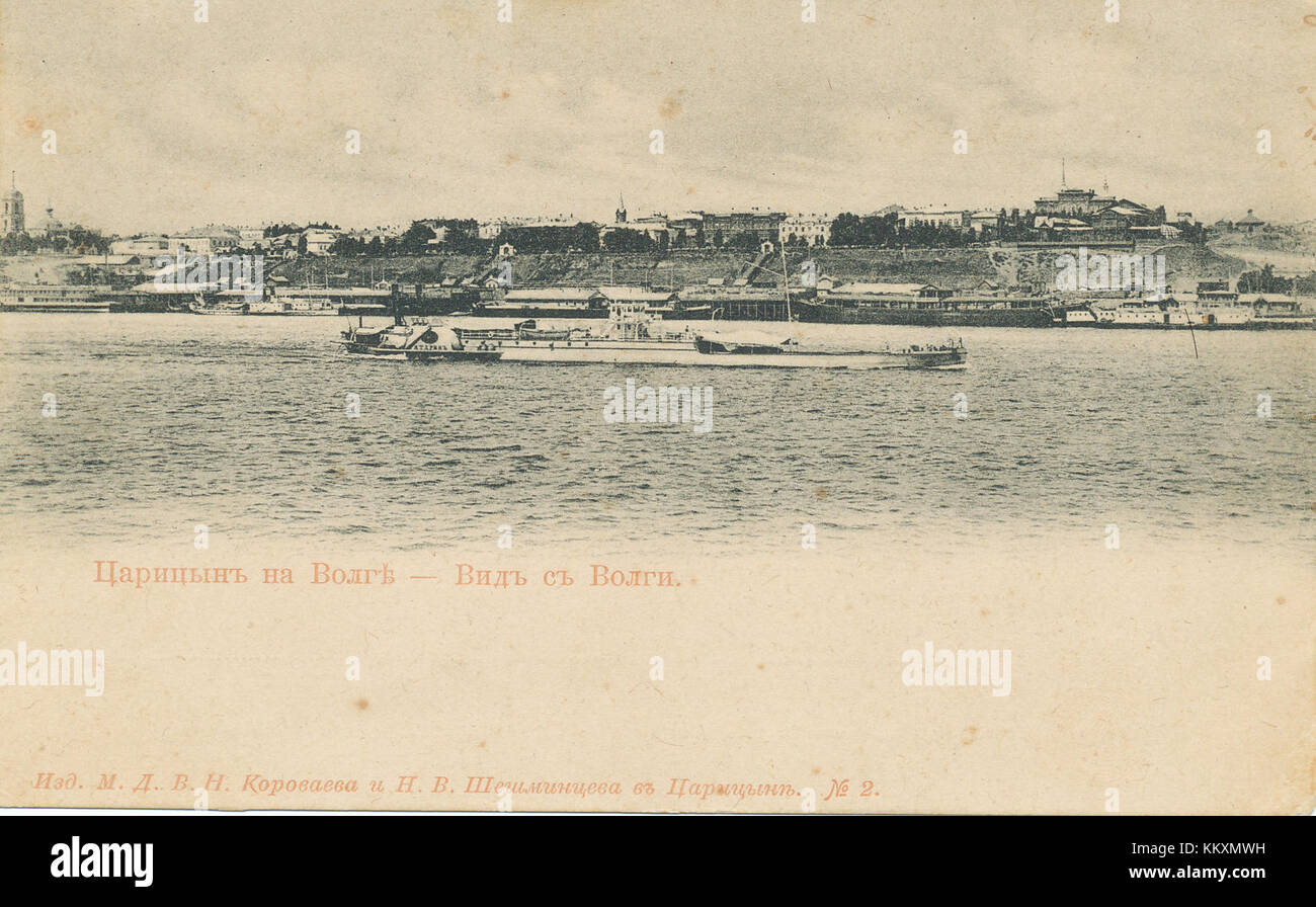 This historical image captures Tsaritsyn (now Volgograd) on the Volga ...