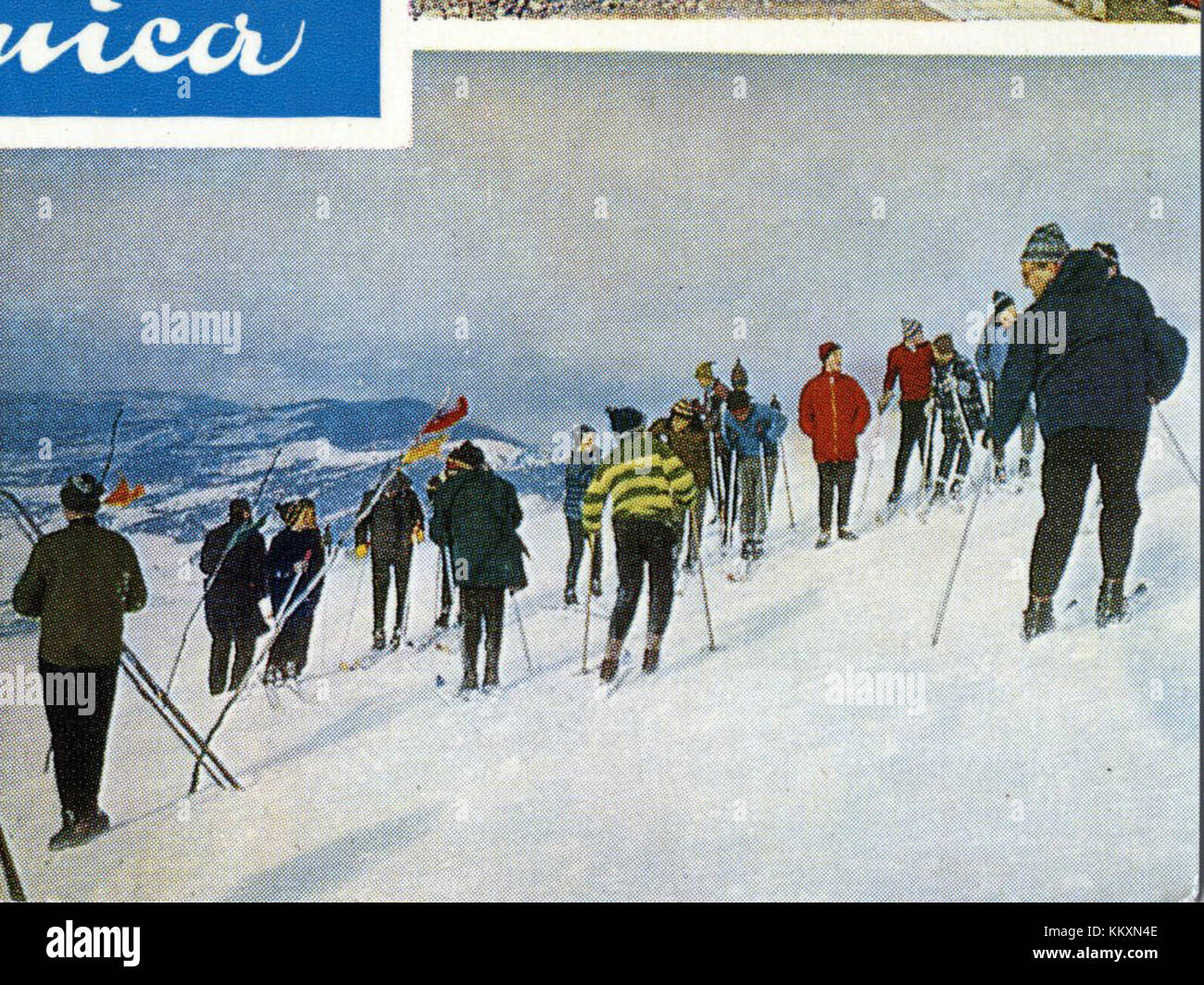 A postcard depicting Slivnice in 1964, showcasing the town's landscape ...