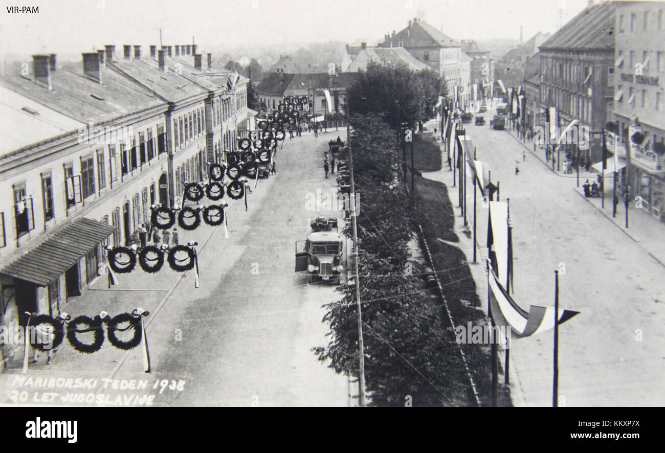 This postcard depicts the Maribor Week event of 1938, an important ...