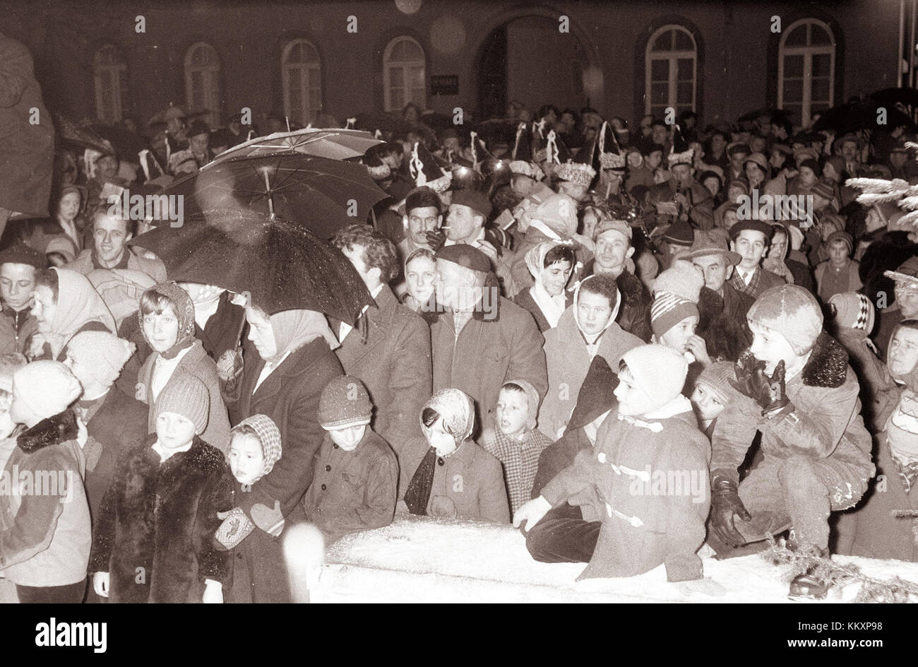 A photograph titled 'Dedek Mraz v Mariboru 1961' ('Father Frost in ...