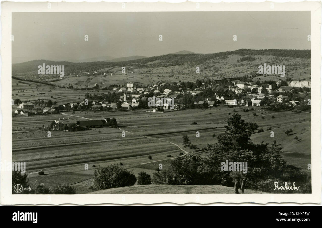 This postcard from 1941 depicts the town of Rakek, showcasing its ...