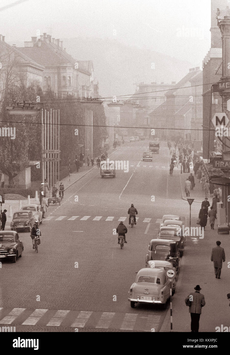 A historical photograph capturing Partizanska cesta, a street in ...