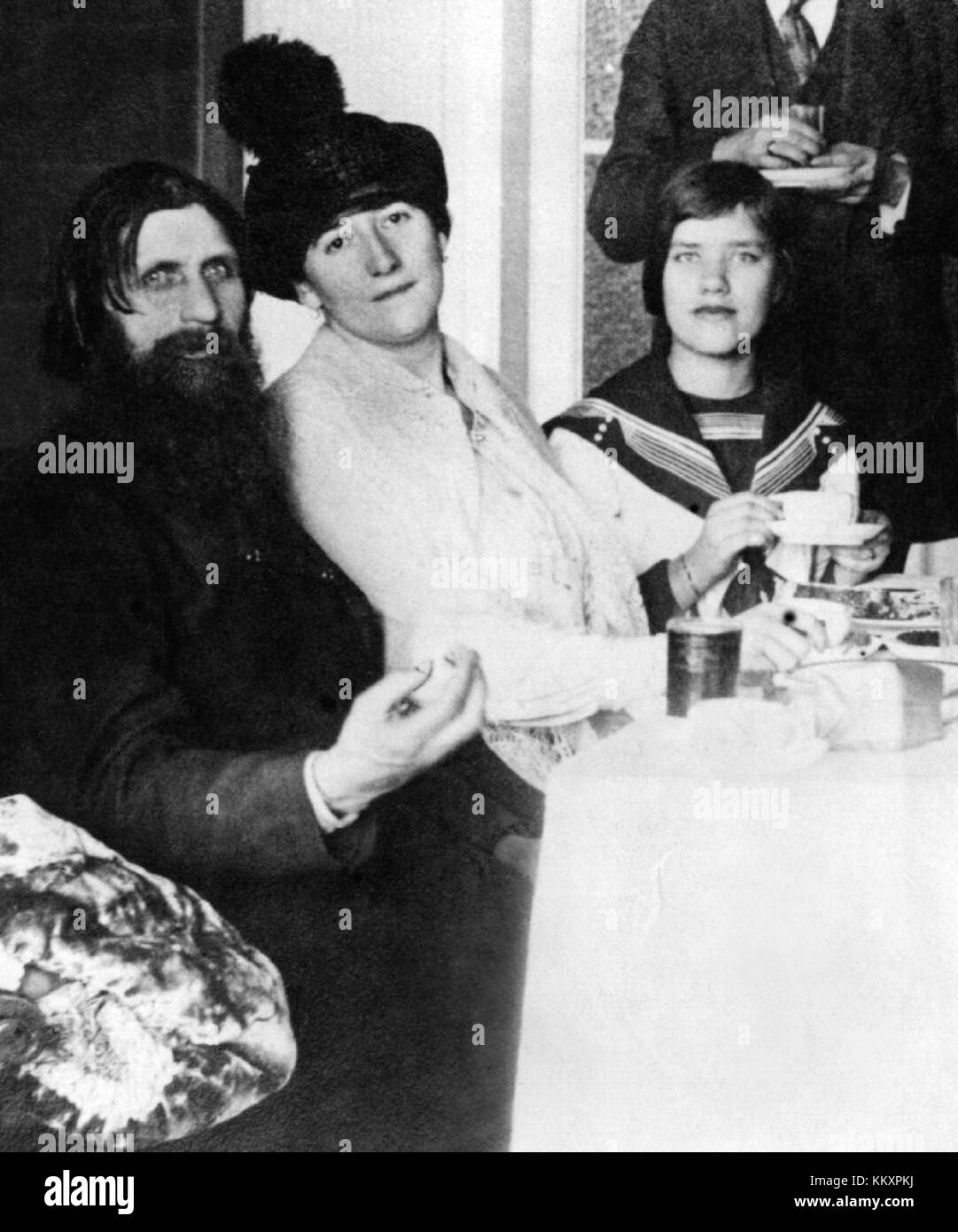 This image is a cropped photograph featuring Rasputin's daughter ...