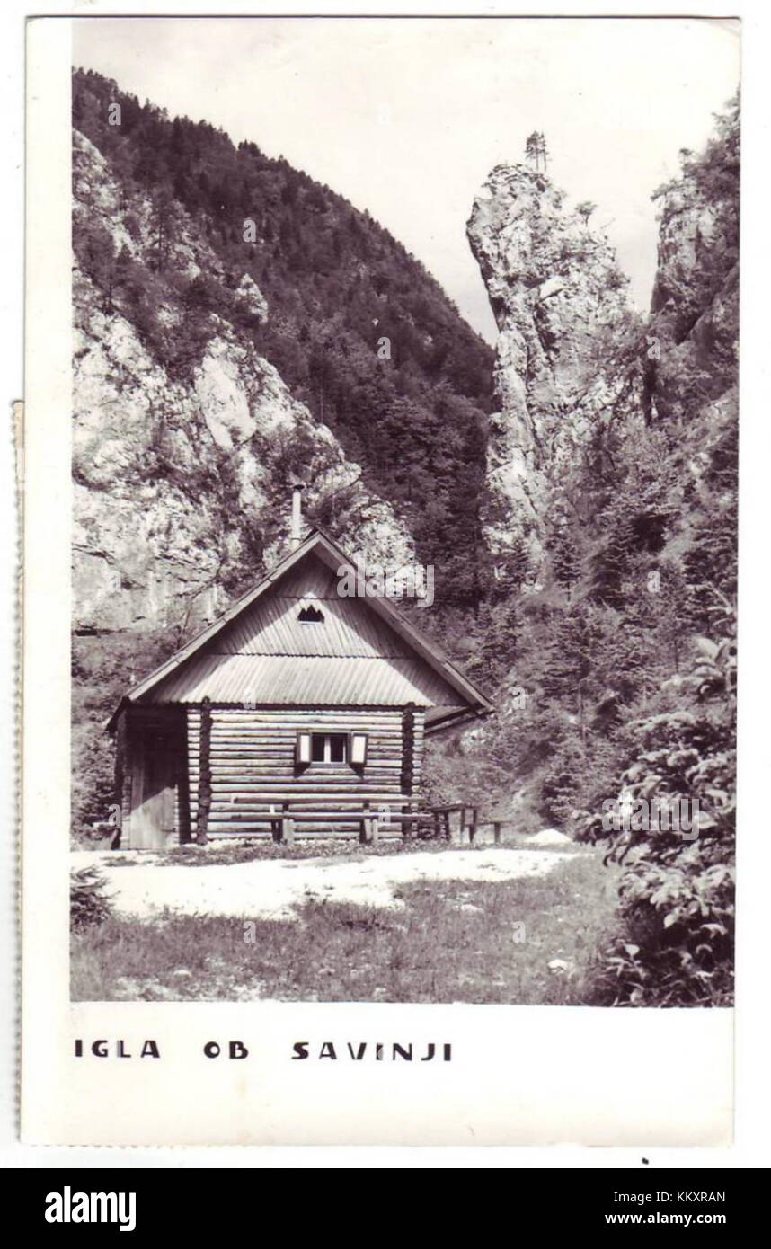 This 1965 postcard depicts the town of Igla ob Savinji, located in ...