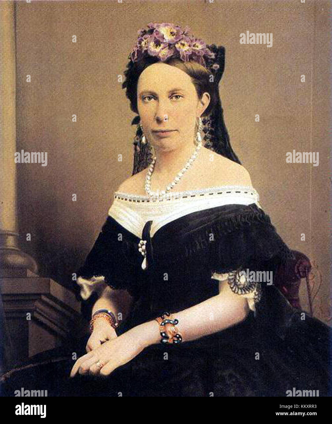 A portrait of Queen Louise of Sweden, consort of King Charles XV ...