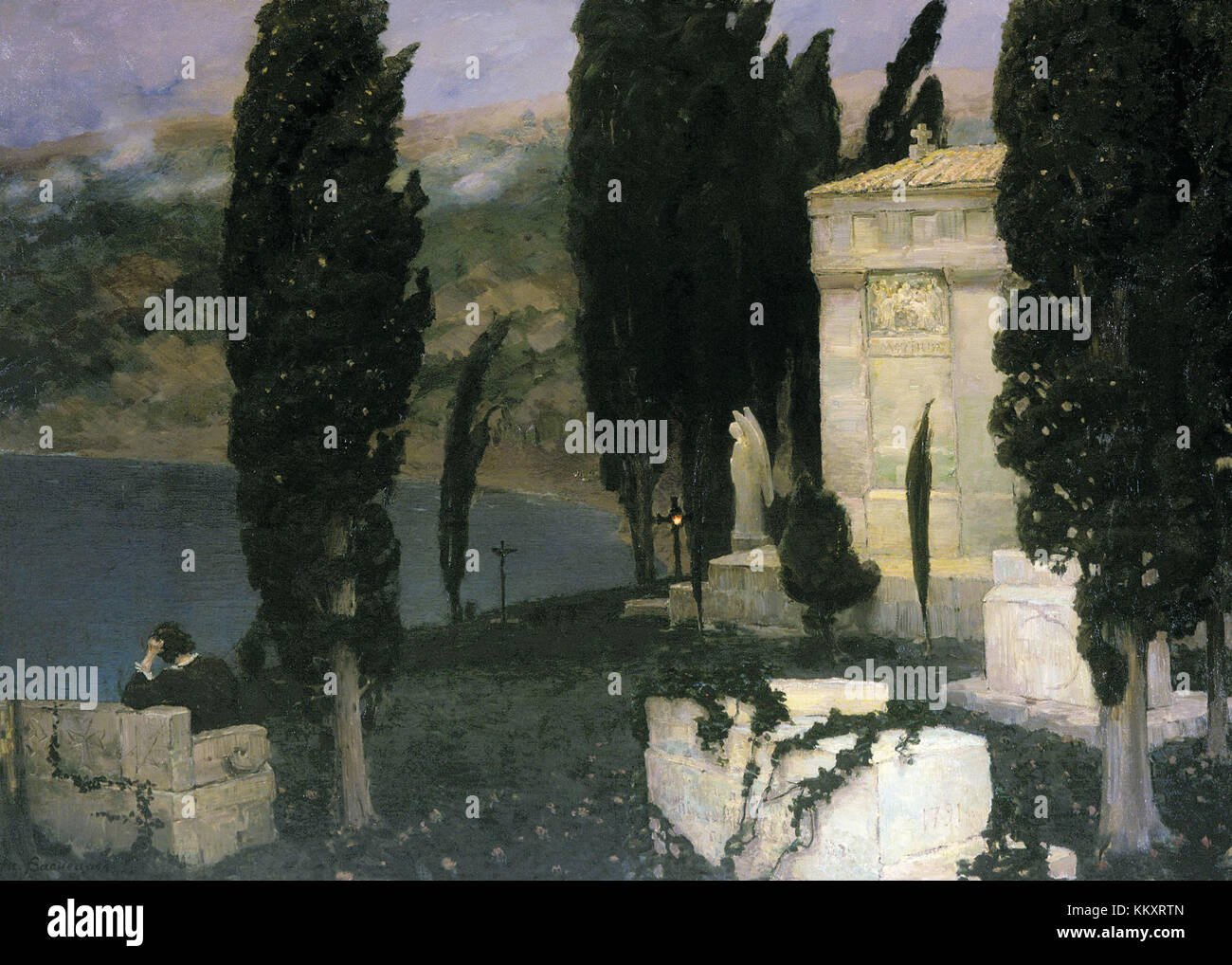 *Elegy* is a painting by Russian artist Viktor Vasnetsov, created in ...