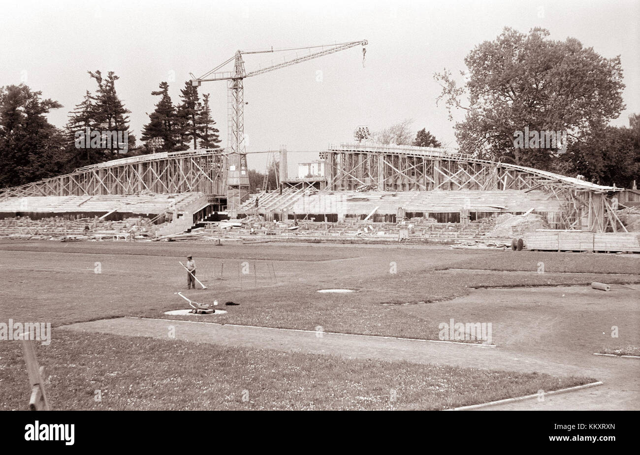Construction of the stands at Ljudski Vrt Stadium in Maribor, Slovenia ...