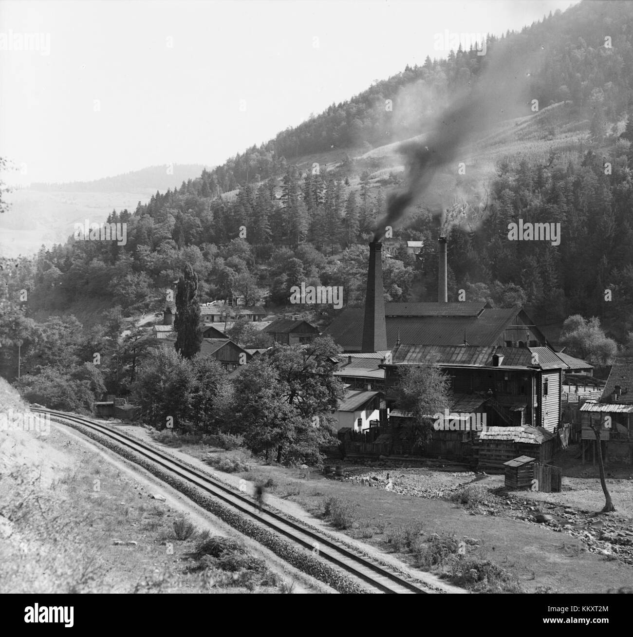 Photograph of a glass factory in Borzhom, Georgia, illustrating the ...