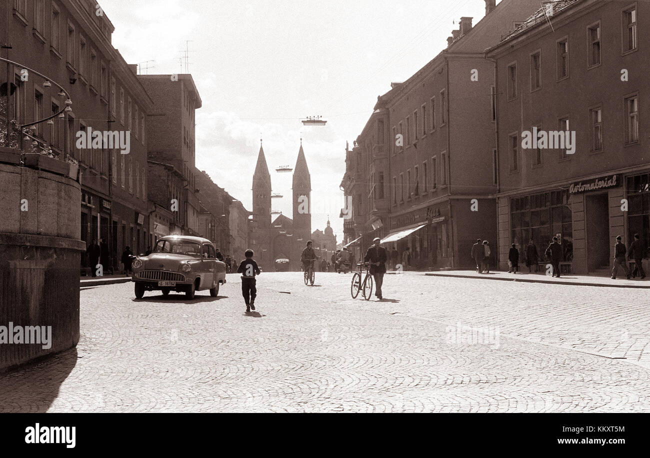 Partizanska Cesta is a street in Maribor, Slovenia, seen in this 1961 ...