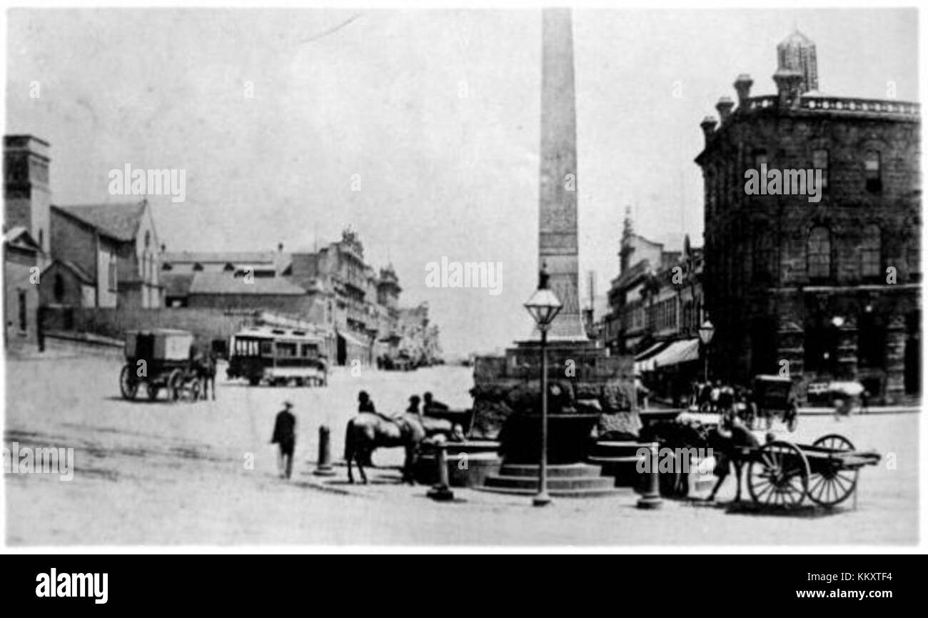 A photograph of a PEO (Philanthropic Educational Organization) obelisk ...