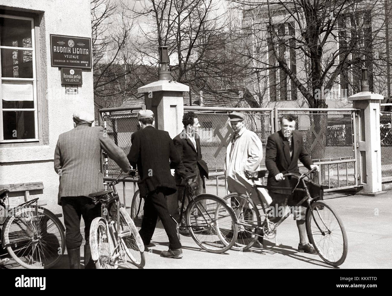 This photograph captures the entrance to the Velenje Coal Mine in ...