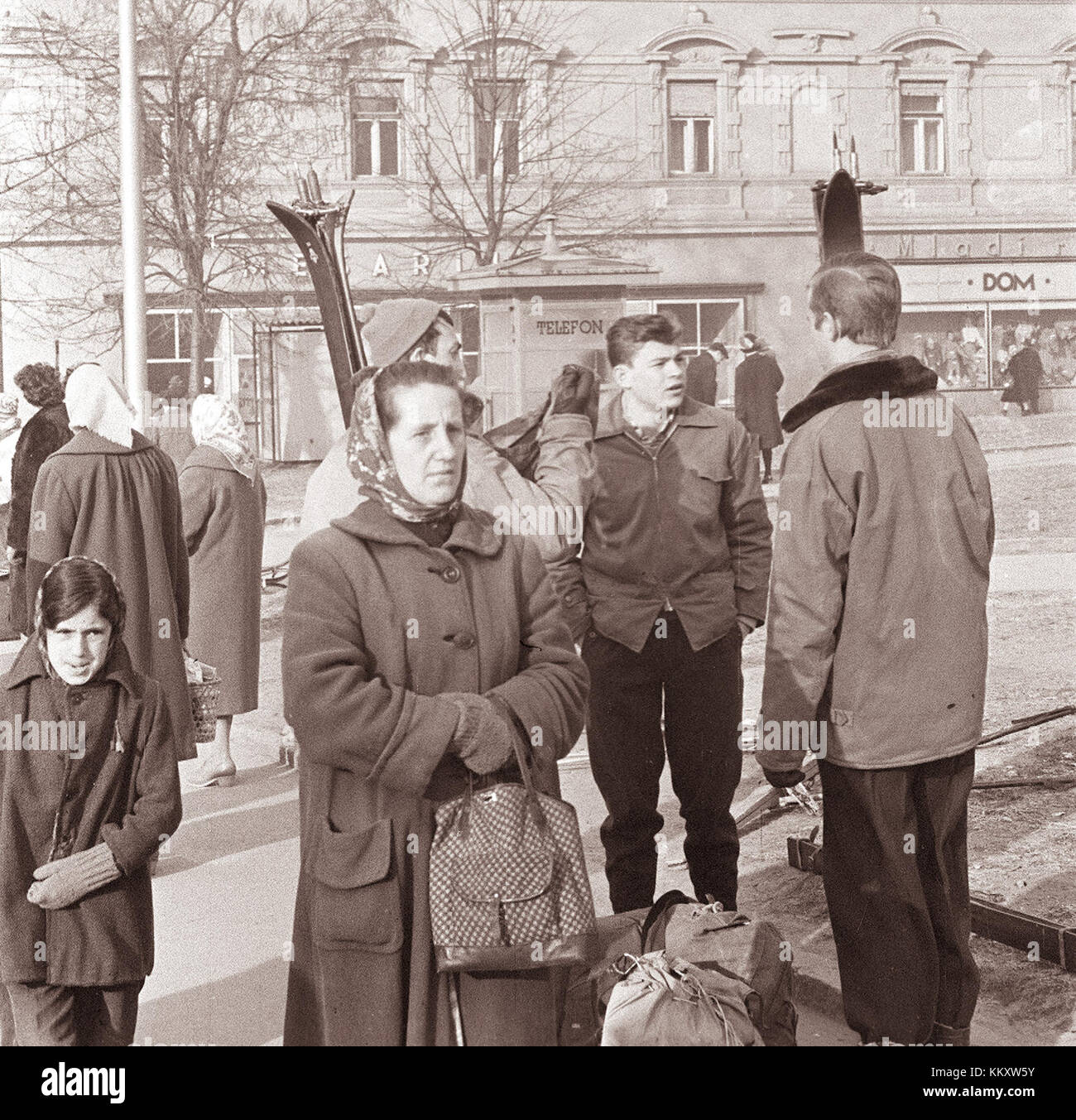 This image represents a scene from Partizanska Cesta in Maribor ...