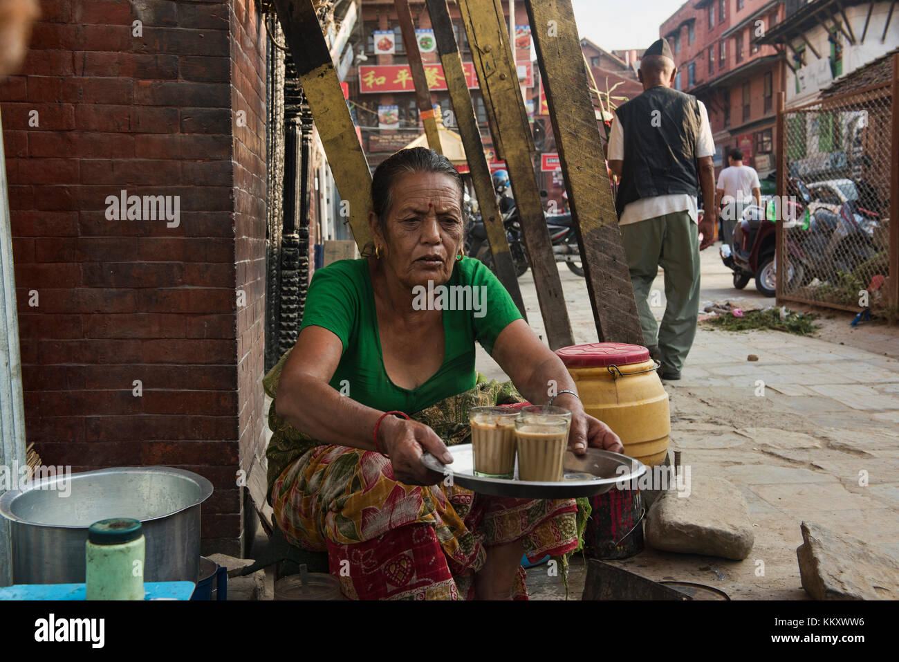Nepal woman tea hi-res stock photography and images - Alamy