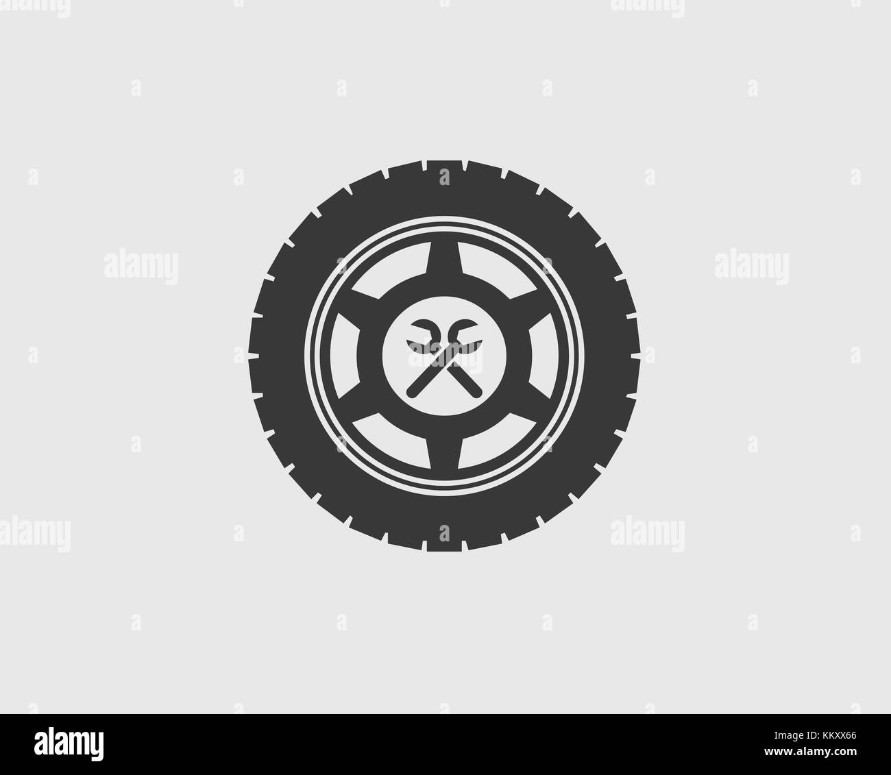 Car wheel on roadside Stock Vector Images - Alamy