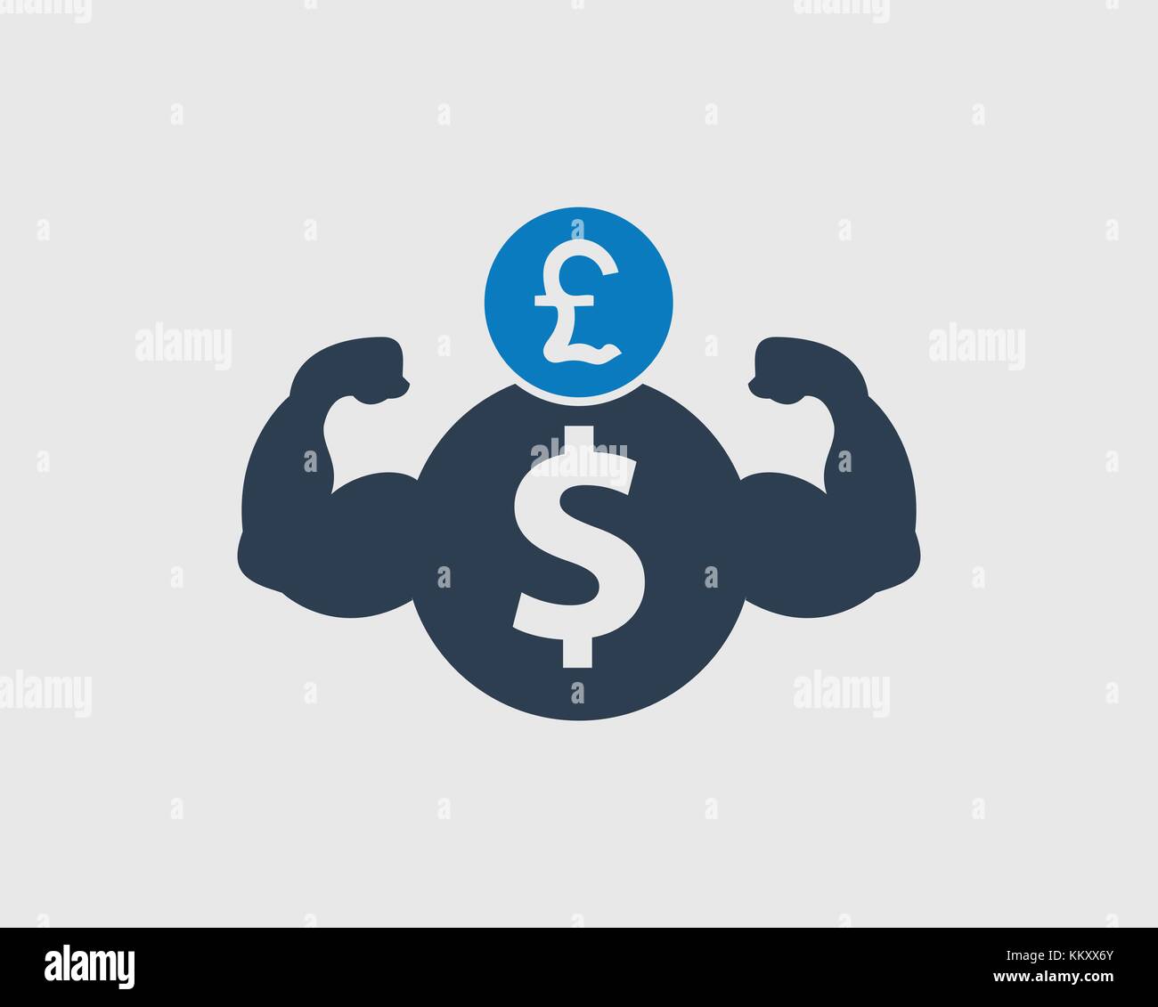 Money Is Power Icon. With Dollar and Euro Sign Stock Vector Image & Art ...