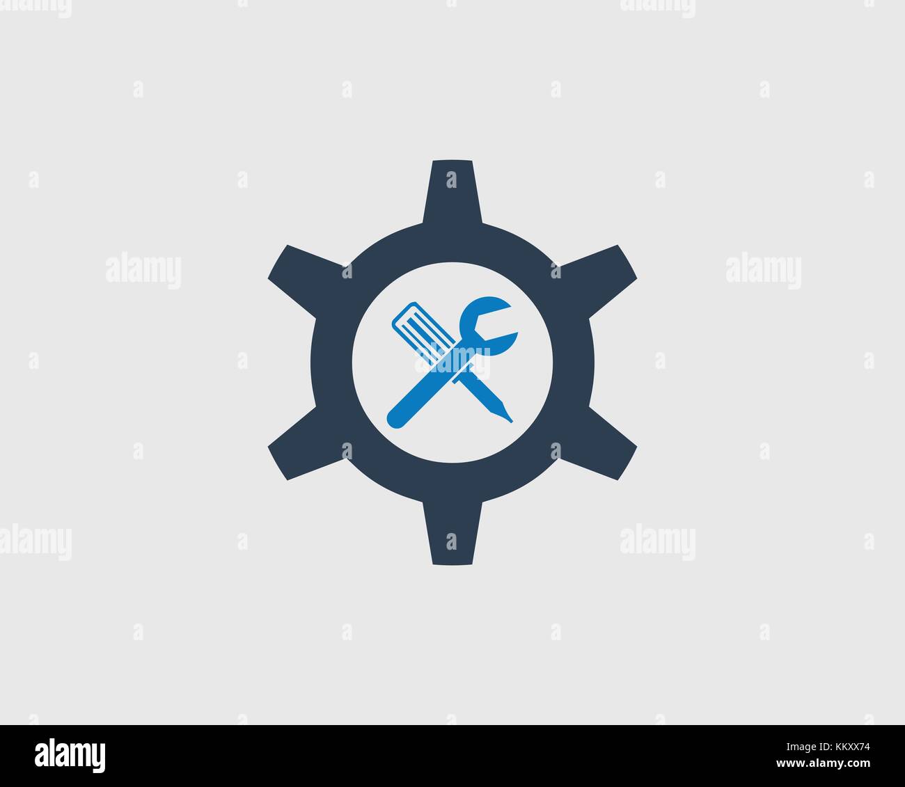 Mechanical and Technical Service Icon in Gray Background Stock Vector ...
