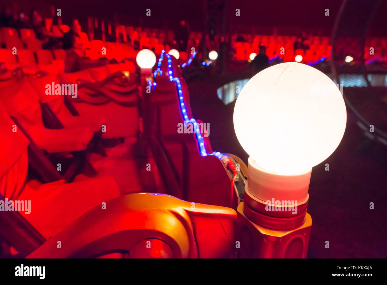 Circus interior. Lights and seats Stock Photo - Alamy