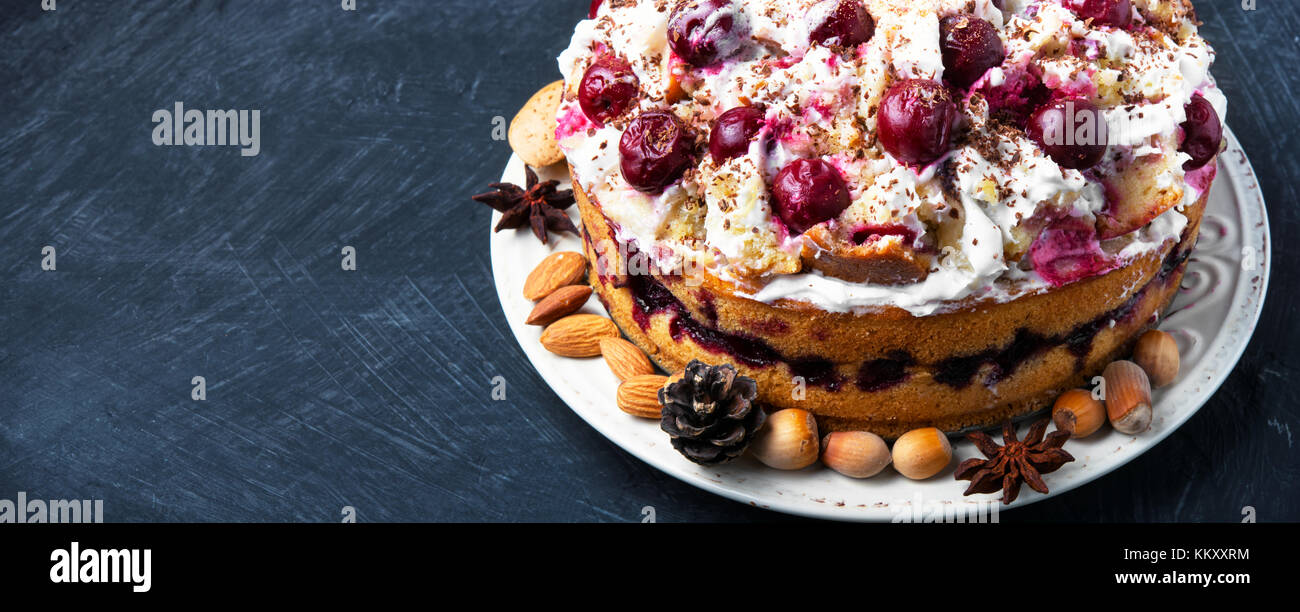 Cherry tart rustic hi-res stock photography and images - Alamy