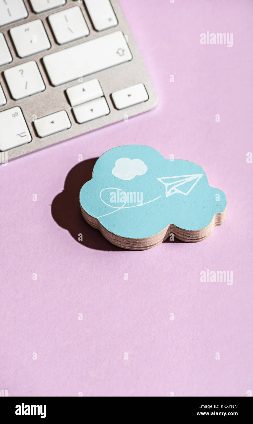 Cloud figure on keyboard Stock Photo - Alamy