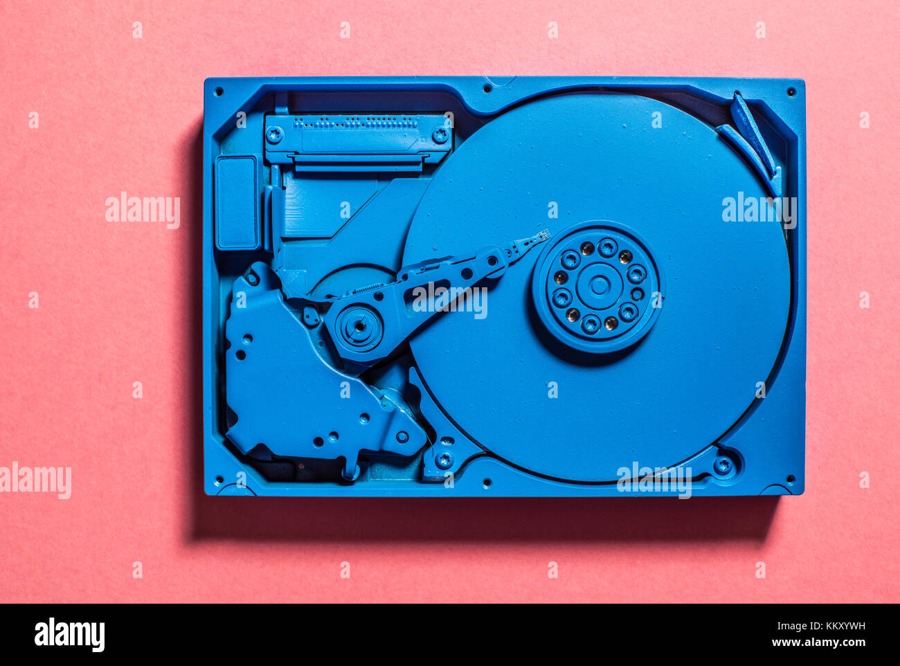 Unicolour hards disc pink colour background Stock Photo - Alamy