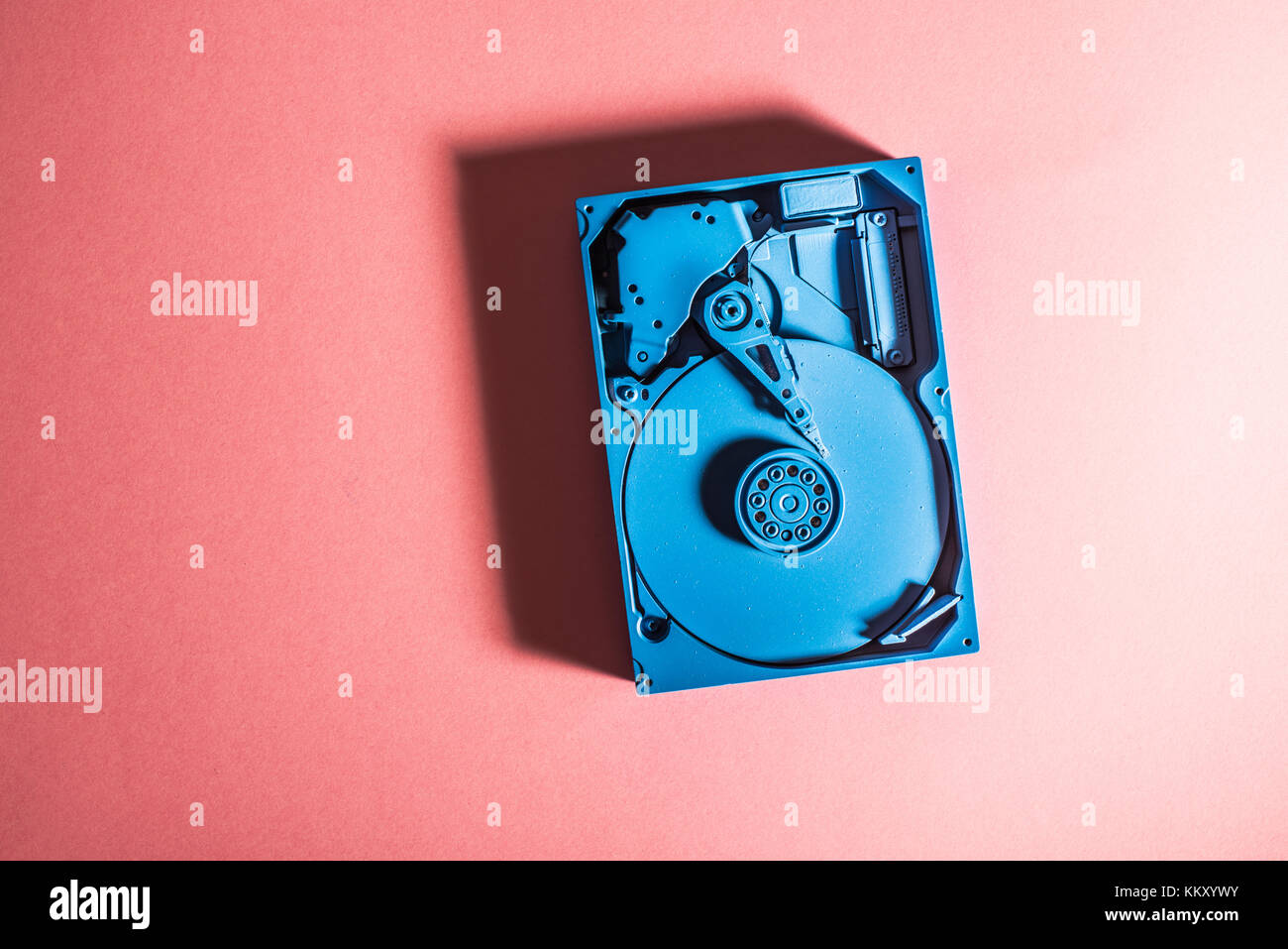 Unicolour hards disc pink colour background Stock Photo - Alamy