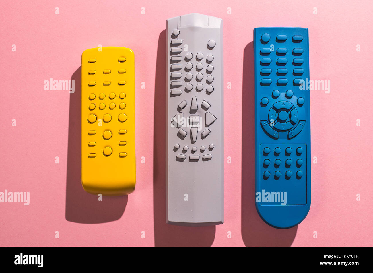Remote controls on yellow hi-res stock photography and images - Alamy