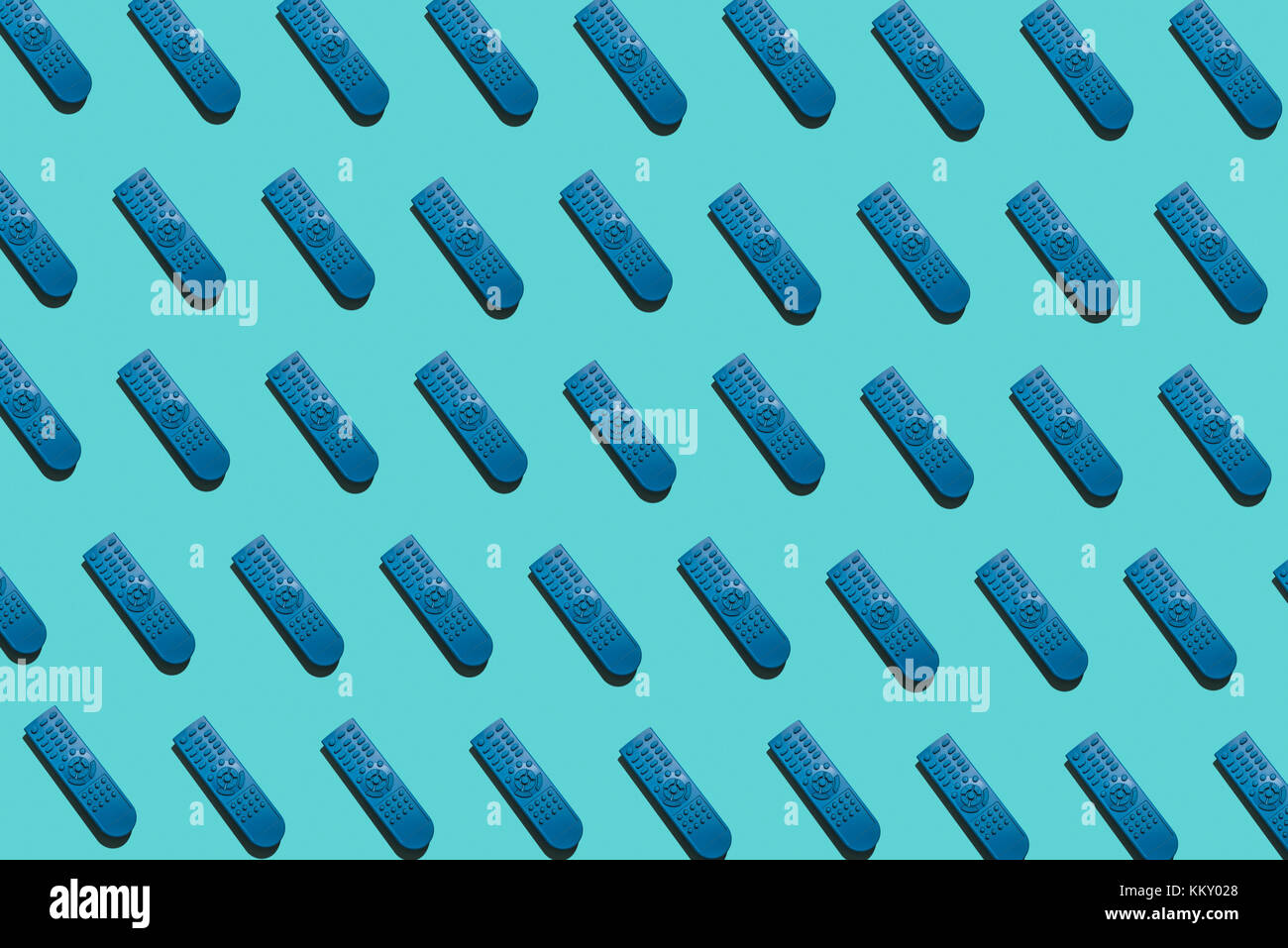 Blue TV remote pattern of many devices Stock Photo - Alamy