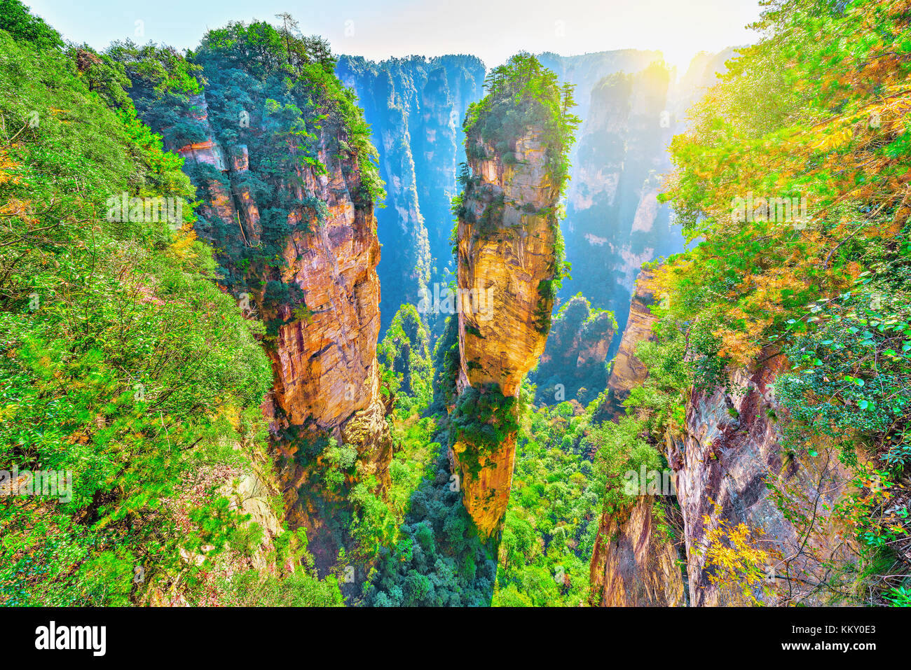 Natural quartz sandstone pillar the Avatar Hallelujah Mountain is 1,080 ...