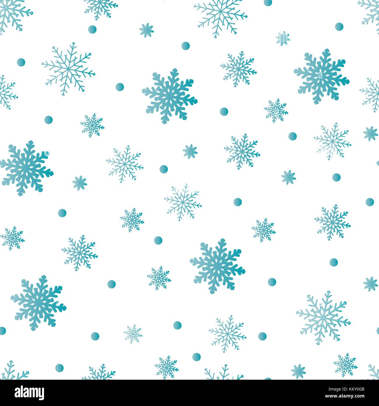 Winter seamless background with flat white snowflakes on a blue Stock ...