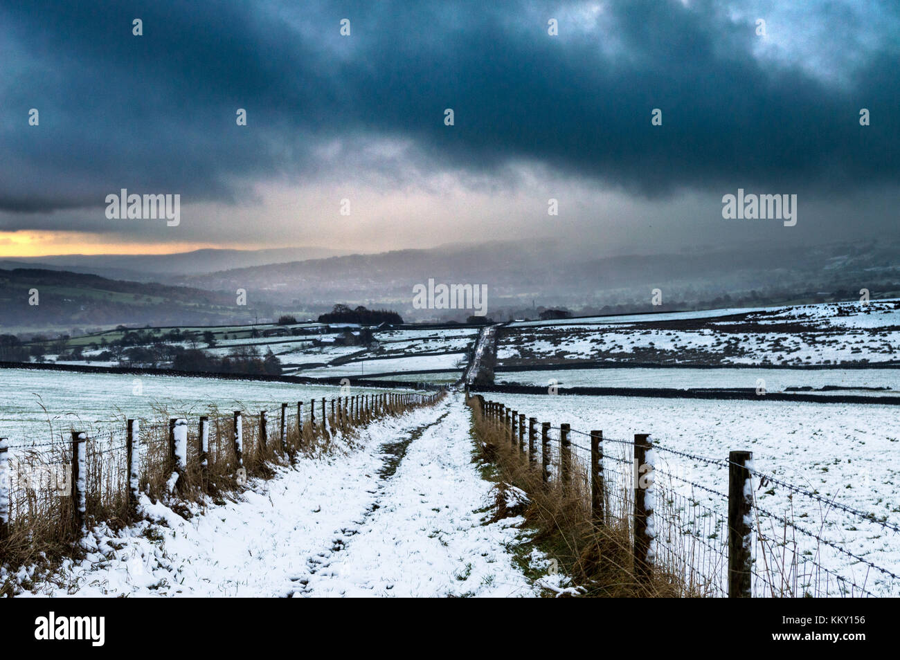 snow on the moors Stock Photo - Alamy